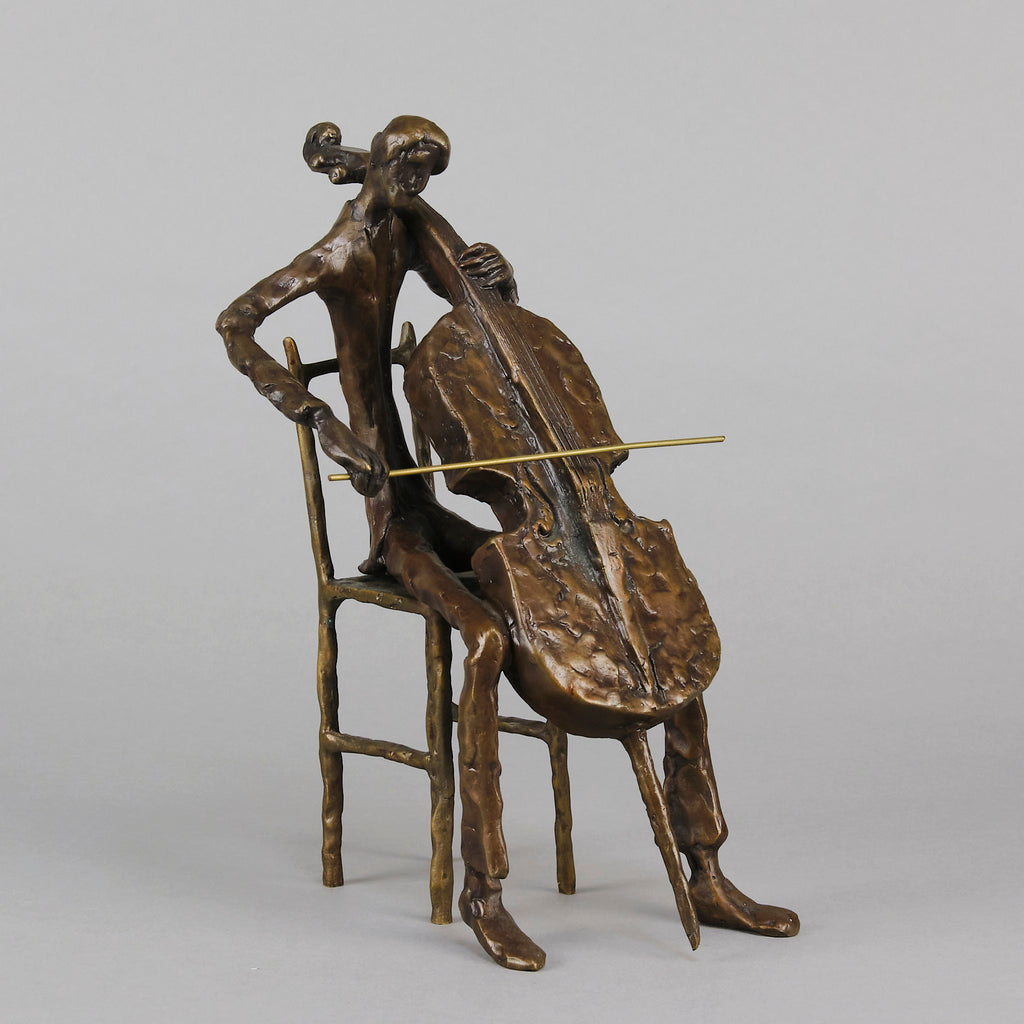 Bernard Kim cellist - Bronze - Hickmet Fine Arts