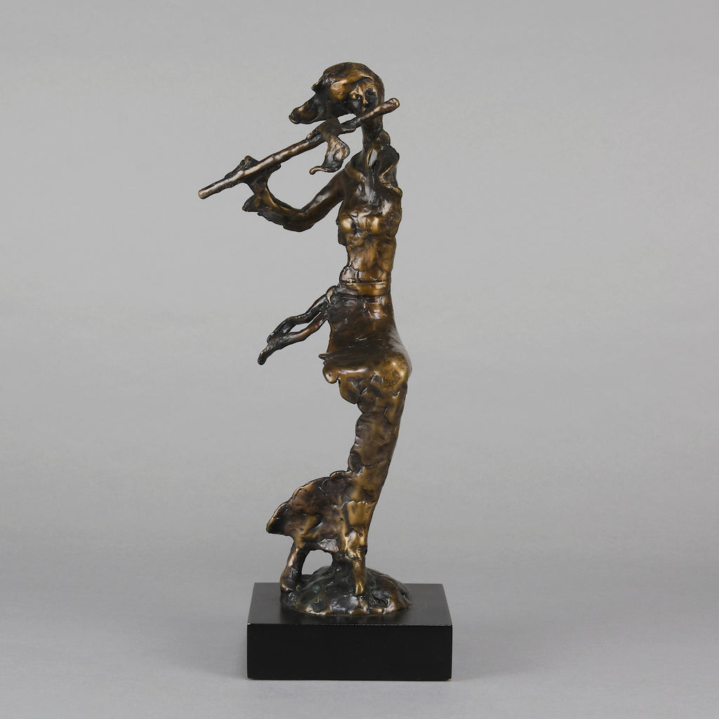 Flautist by Bernard Kim Bronze Sculptor - Hickmet Fine Arts
