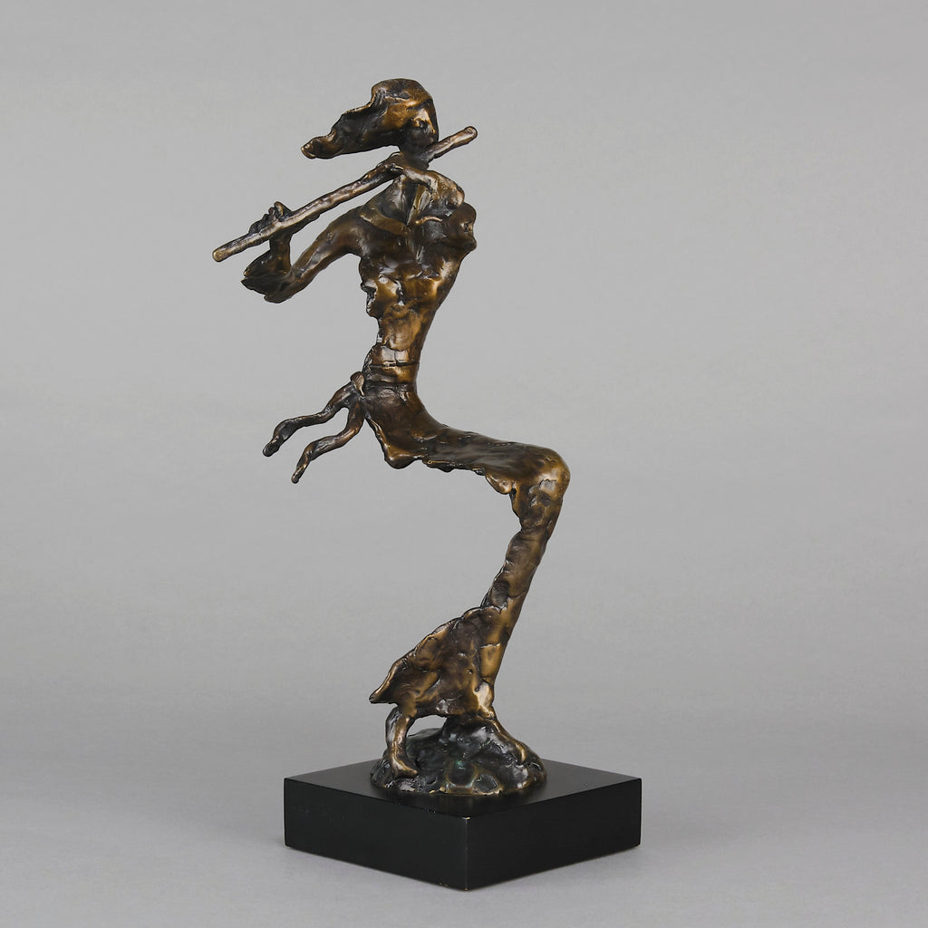 Flautist by Bernard Kim Bronze Sculptor - Hickmet Fine Arts