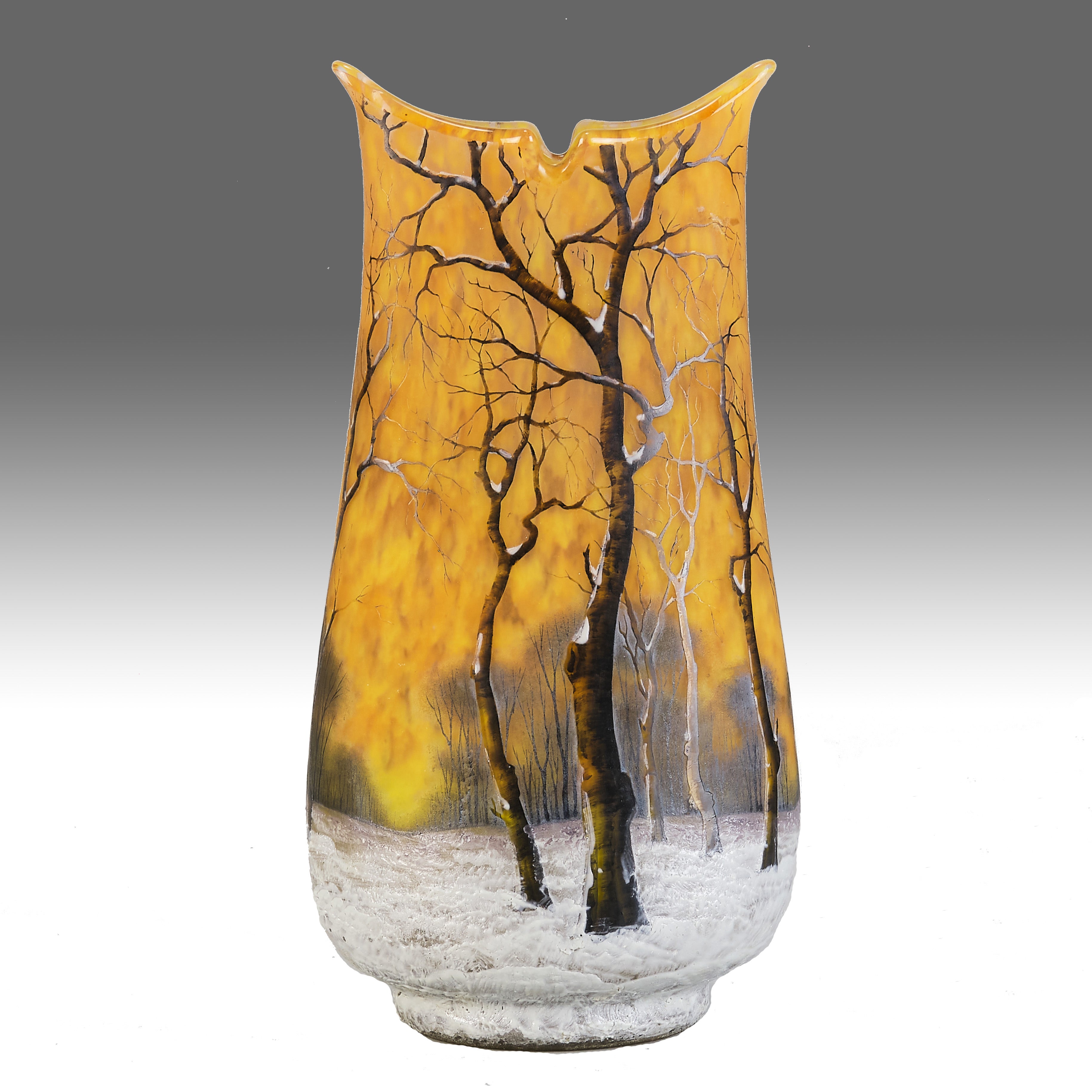 Daum Winter Vase - Art Nouveau Glass - Hickmet Fine Arts