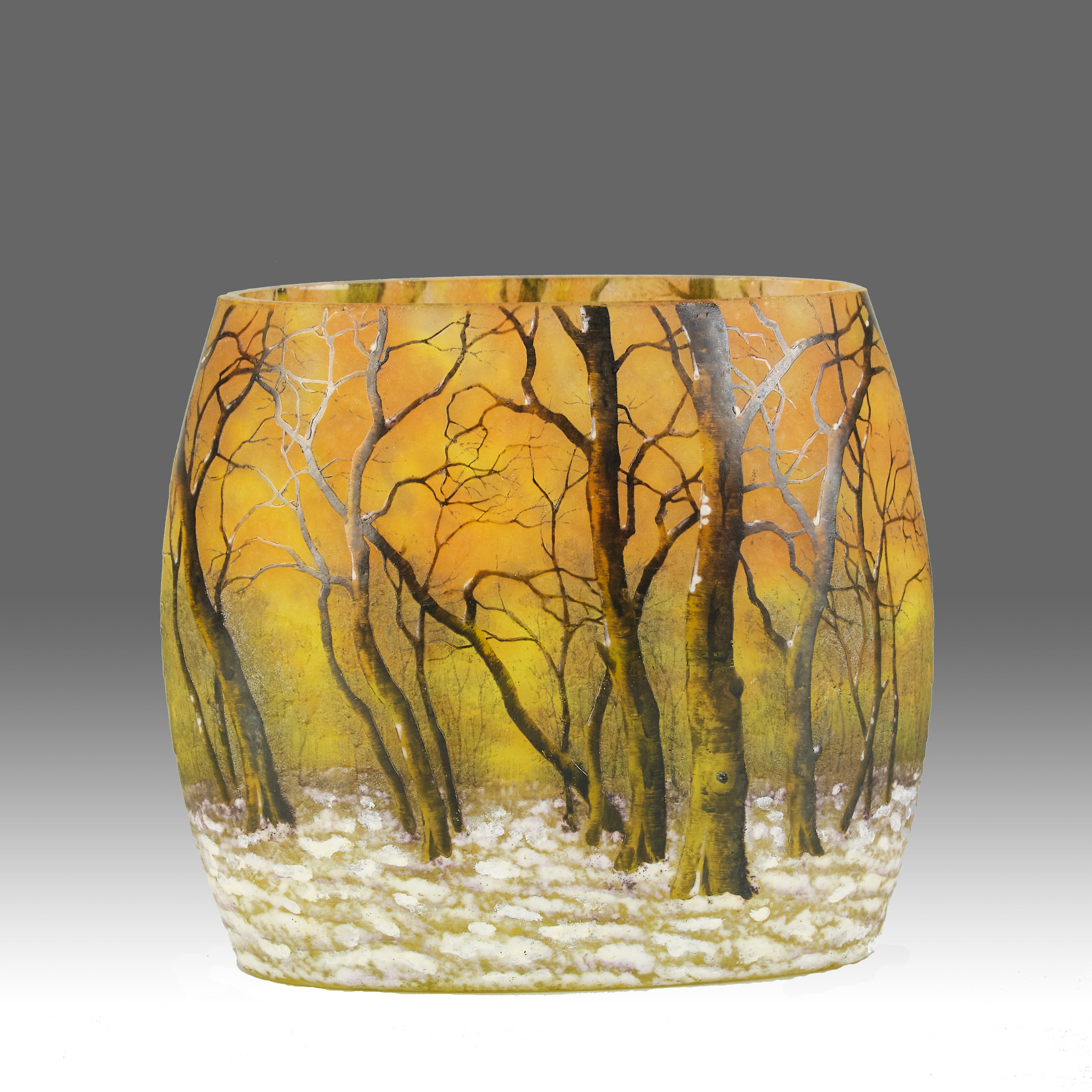 Daum Winter Vase - Art Nouveau Glass - Hickmet Fine Arts