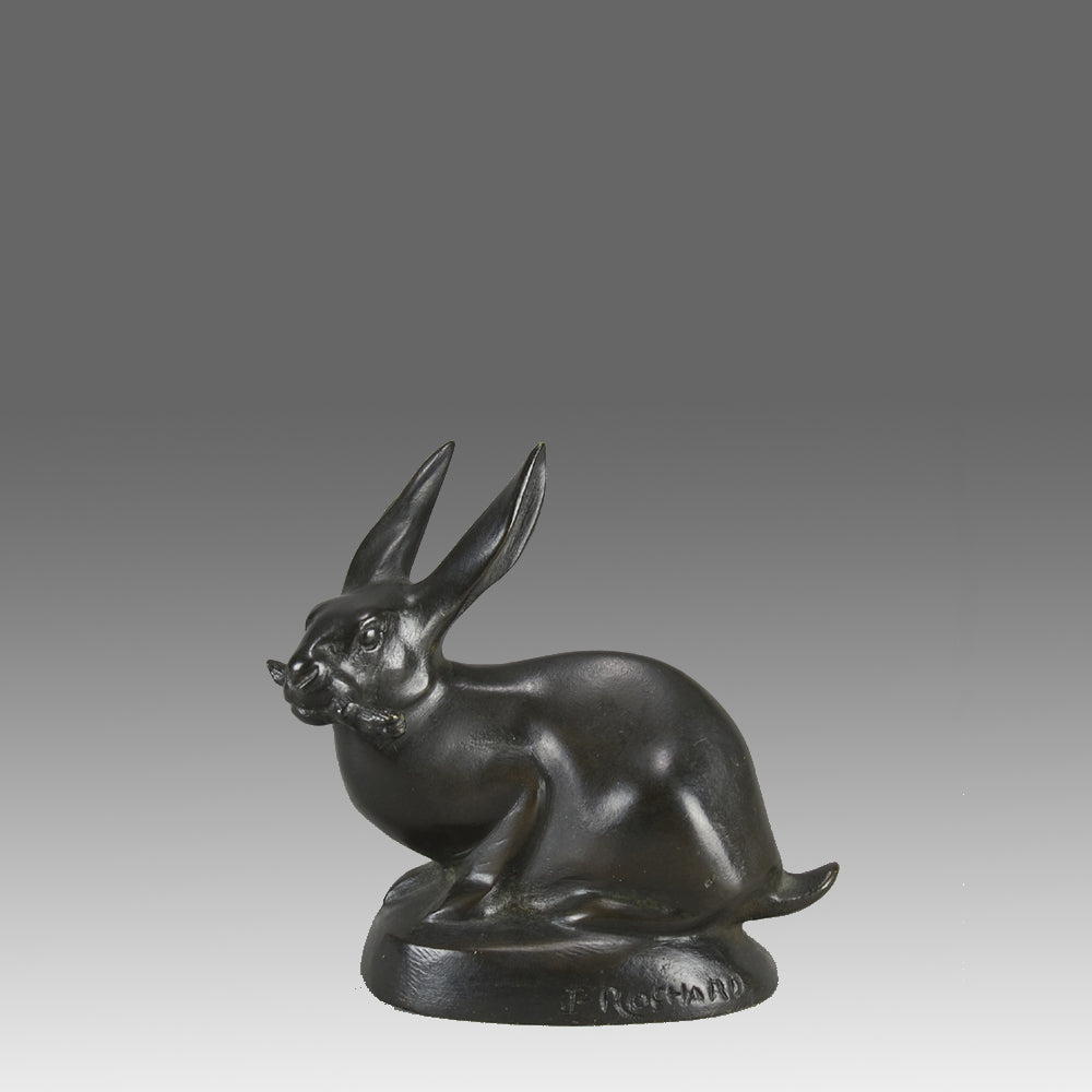 Rochard Rabbit - Animalier Antique Bronze - Hickmet Fine Arts
