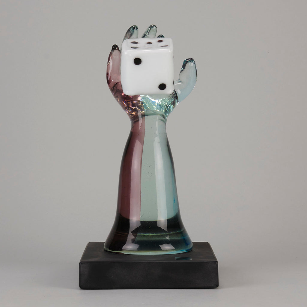 Murano Vetreria Glass Arm with Dice - Hickmet Fine Arts