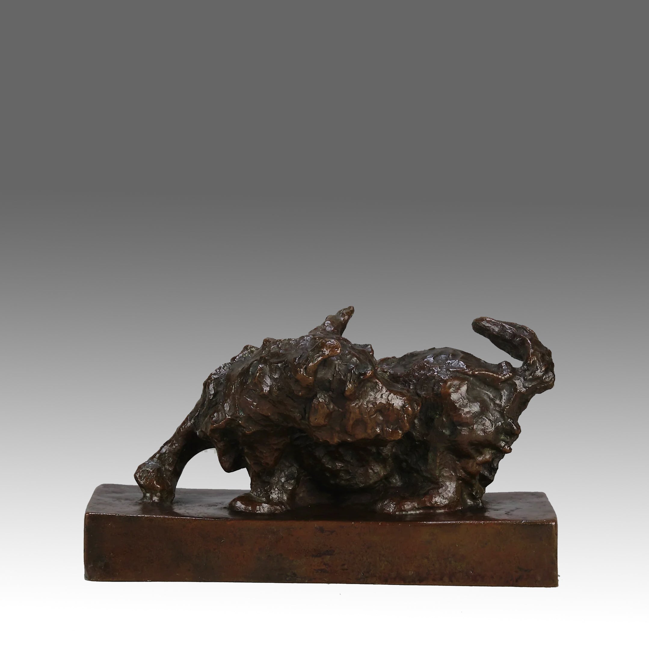 Edith Parsons Bronze - Turning Terrier - Hickmet Fine Arts