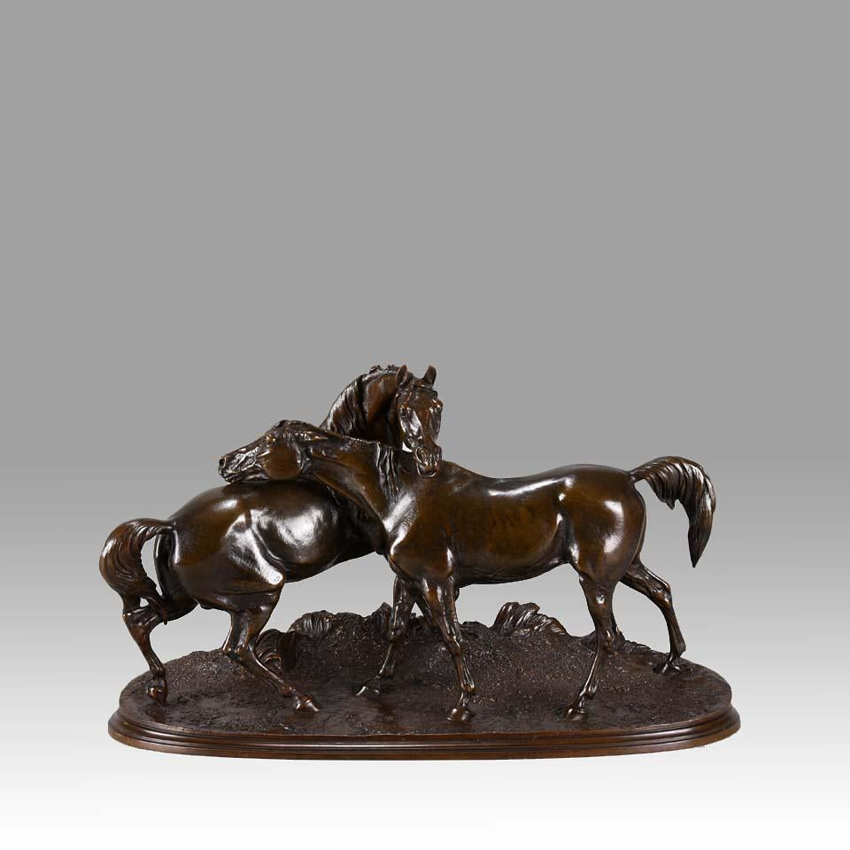 Pierre Jules Mene L'Accolade - Animal Bronze - Hickmet Fine Arts