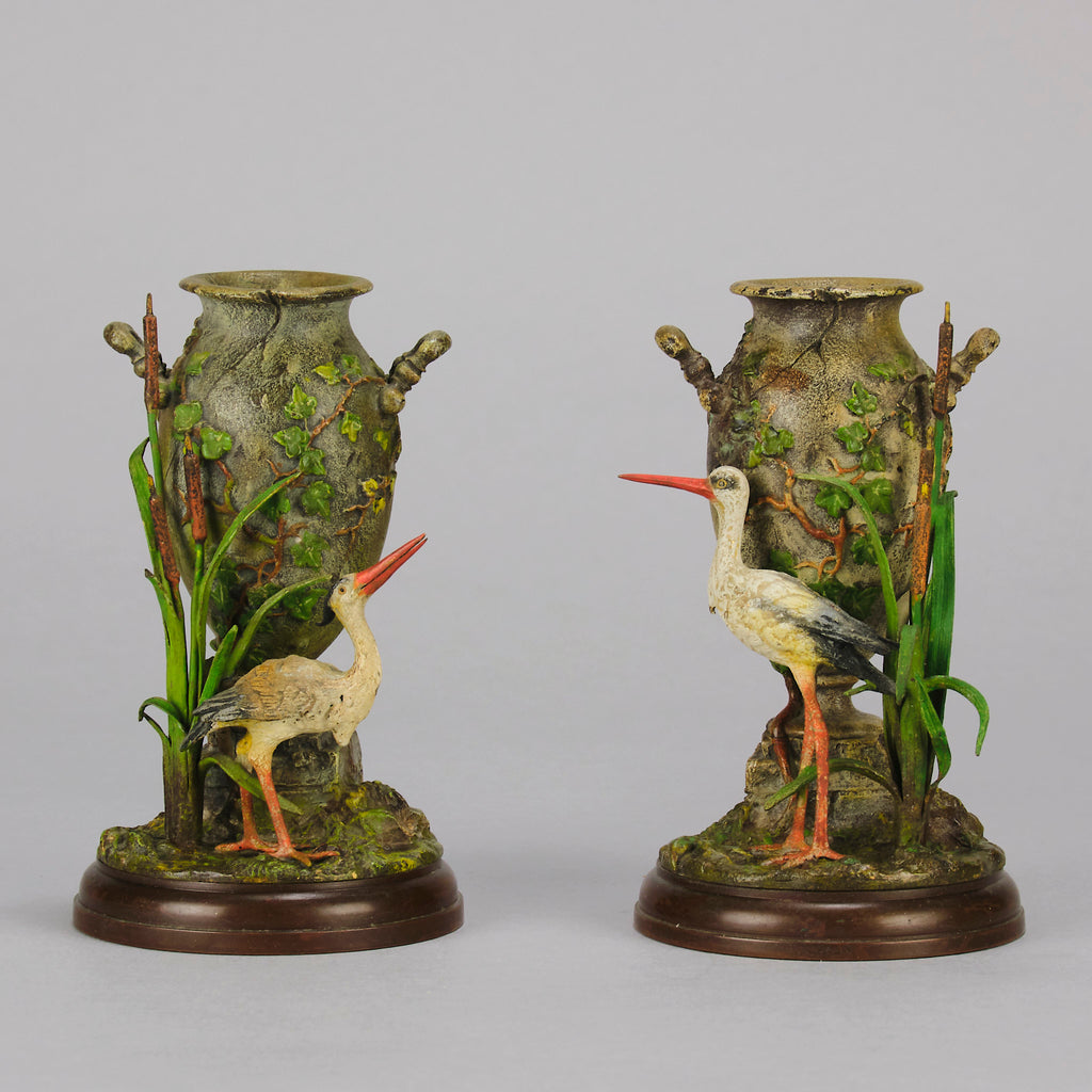 Bird Vases - Bergman Cold Painted Bronze - Hickmet Fine Arts