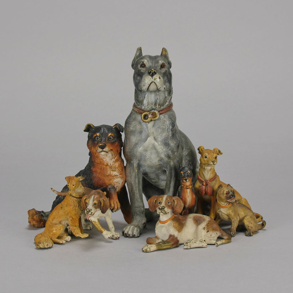 Dog Group - Bergman Cold Painted Bronze - Hickmet Fine Arts