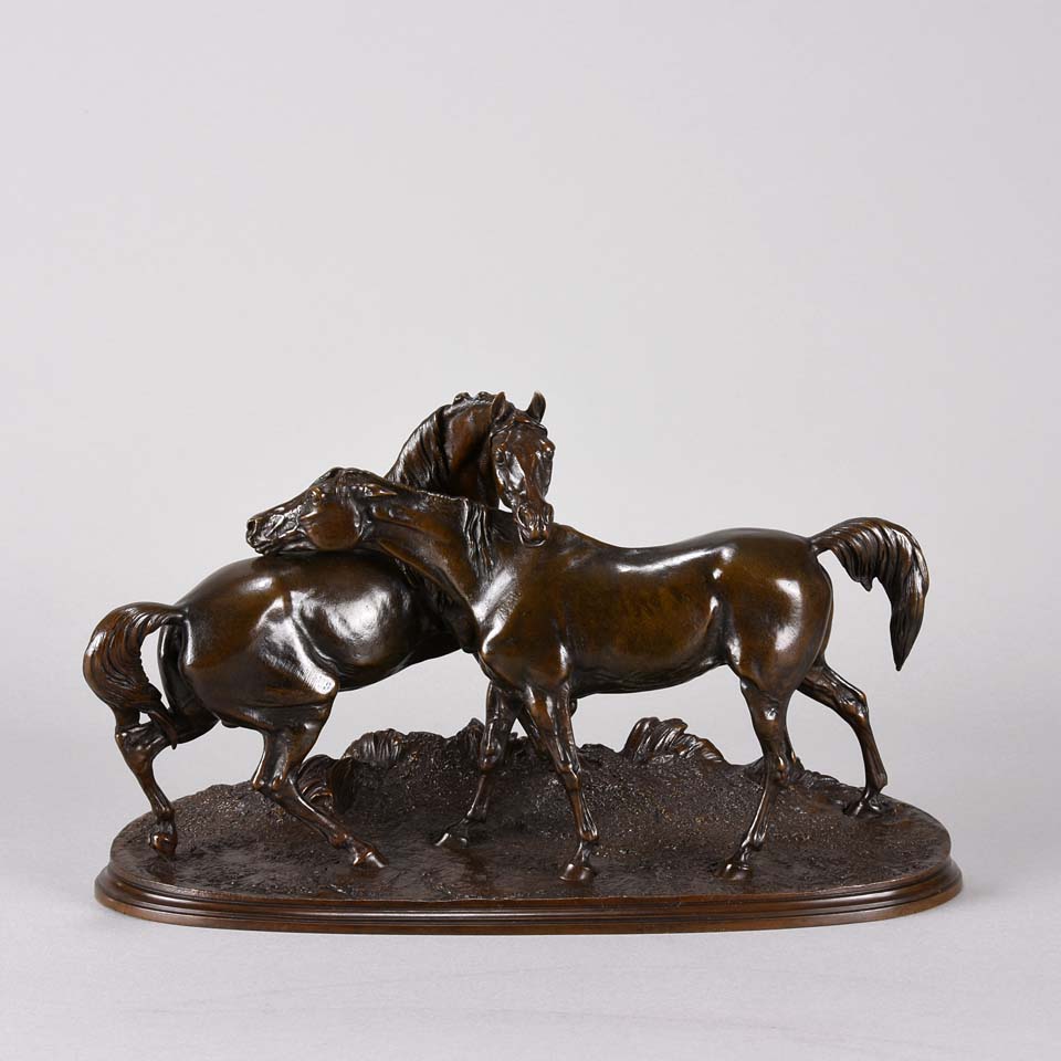 Pierre Jules Mene L'Accolade - Animal Bronze - Hickmet Fine Arts